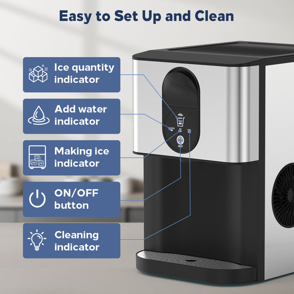 44-lb Ice Per day Nugget Ice Maker Dispenser – SCE MARKET